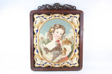 Framed Embossed Needlepoint Picture