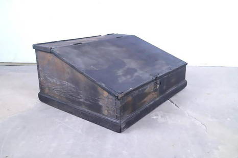 Antique Primitive Lap Desk Writing Slope,storage Box