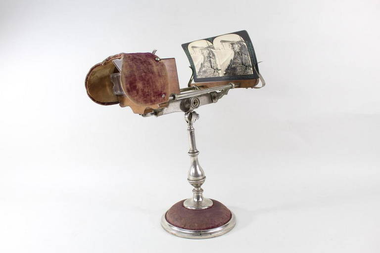 Nickel Plated Stereoscope Viewer,table Top Model