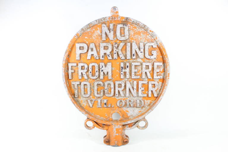 Cast Aluminum "no Parking" Street Sign Newark Nj
