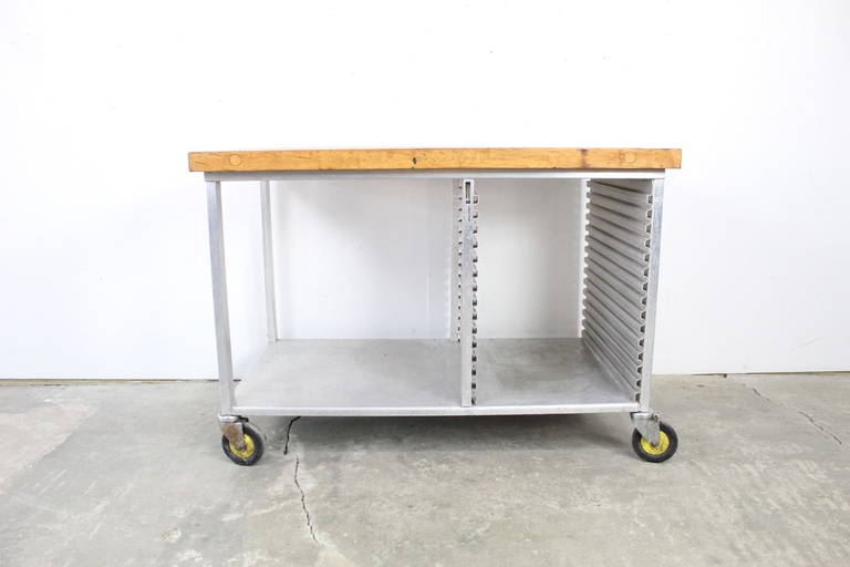 Industrial Cres Cor Butcher Block Kitchen Island Cart (#0456) on Feb 05 ...