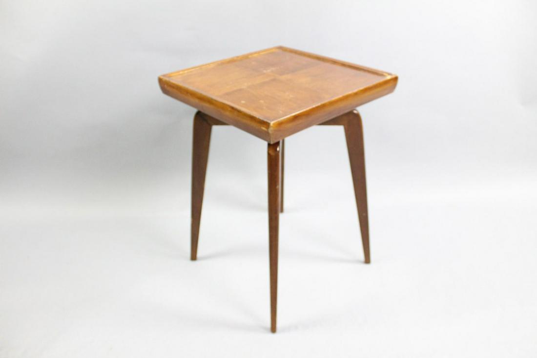 Mid Century Modern Square Wooden Side Table Tapered Leg (#0487) on Feb ...