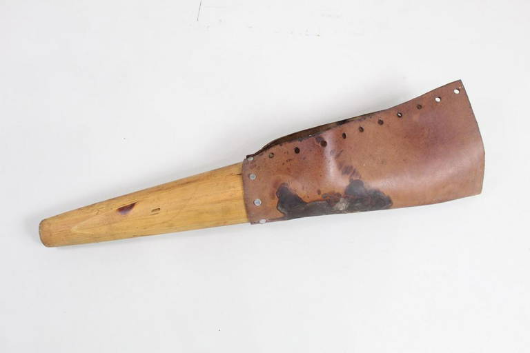 Antique Wood & Leather Amputee Prosthetic Peg Leg