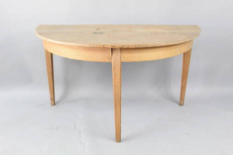 Antique Farmhouse Pine Low Console Table