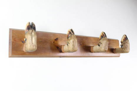 Taxidermy Red Stag Foot Coat Hanger, 4 Deer Hoof Rack