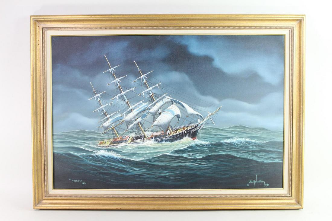 John Richard Perry Ship Torrens Nautical Oil Painting