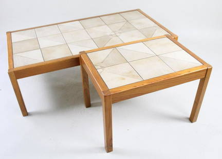 Set Of Mid Century Modern Danish Gangso Tile Top Tables
