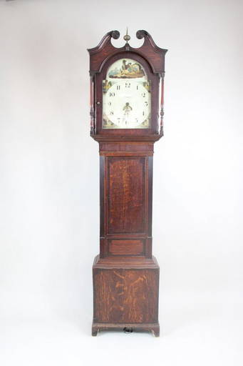 Scottish 1840's Oak & Mahogany Grandfather Clock, John Telford Of Wigton