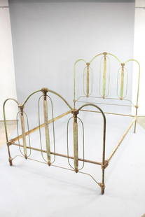 Ornate Black Painted Cast Iron King Size Bed Frame