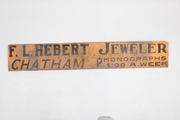 Antique Painted Jeweler Sign Chatham Ny, Phonographs