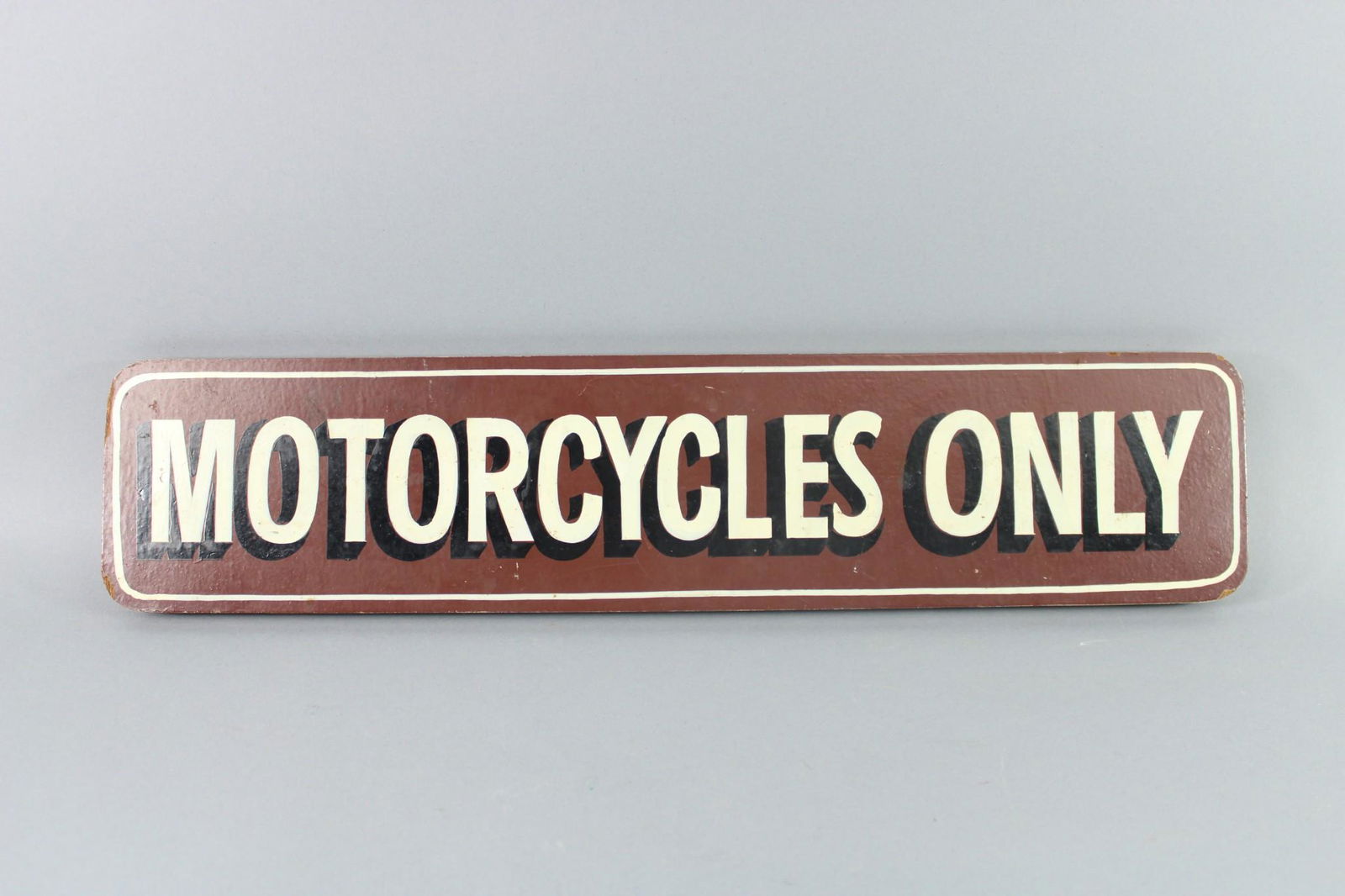 Painted Wood Sign, "motorcycles Only"