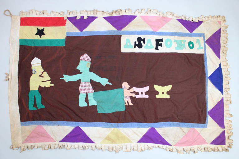 Fante Asafo Flag, No. 1 Chief by Kobina Badowah, mid--20th C. Ghana, 76 ...