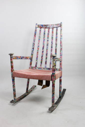 Unique Decoupage Folk Art Wooden Rocking Chair (#0407) on Jan 07, 2023 ...