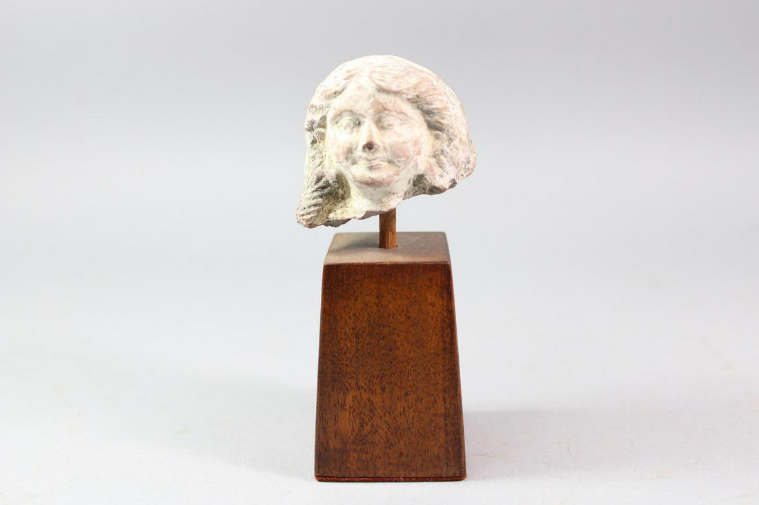Small Etruscan Terra Cotta Woman Head Fragment on Stand (#0450) on Jan ...