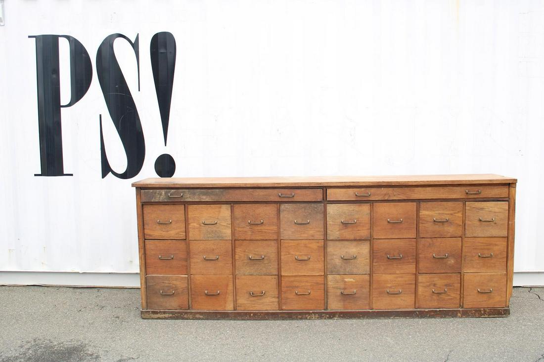 Industrial 9-foot Multi-drawer Hardware Store Cabinet Auction