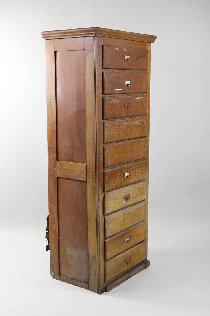 Industrial Multi-drawer Tall Wooden Cabinet W/ 10 Drawers Auction