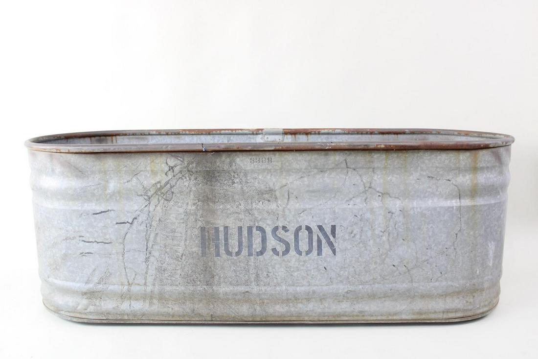 Large 6-foot Galvanized Metal Trough Planter "hudson" Auction