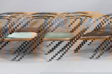 Set Of 6 Antonin Suman For Ton Arm Chairs, Mid Century Modern