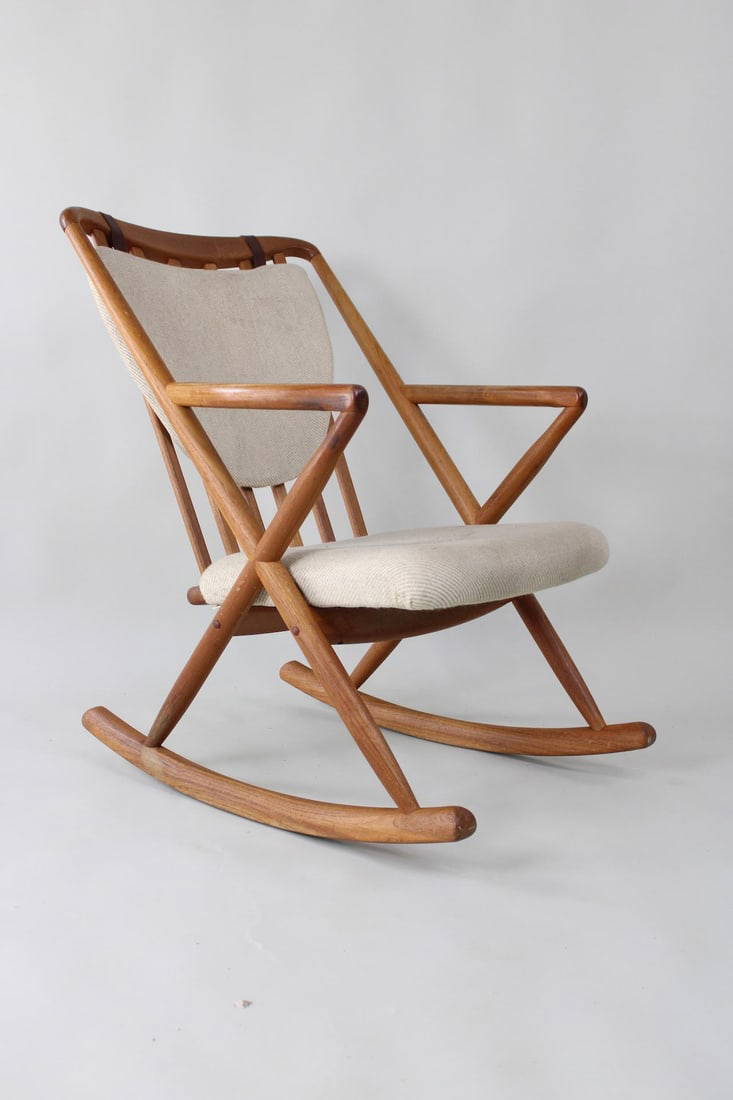Danish Modern Benny Linden Teak Rocking Chair Auction