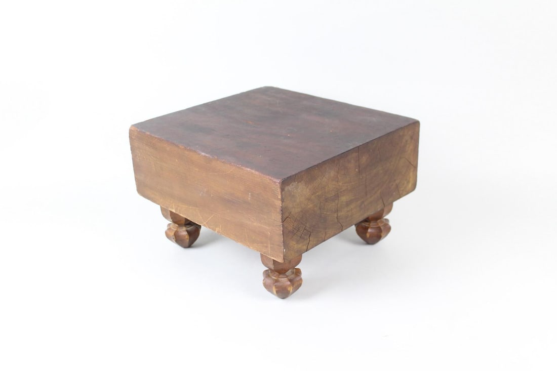 Low Thick Butcher Block Stool