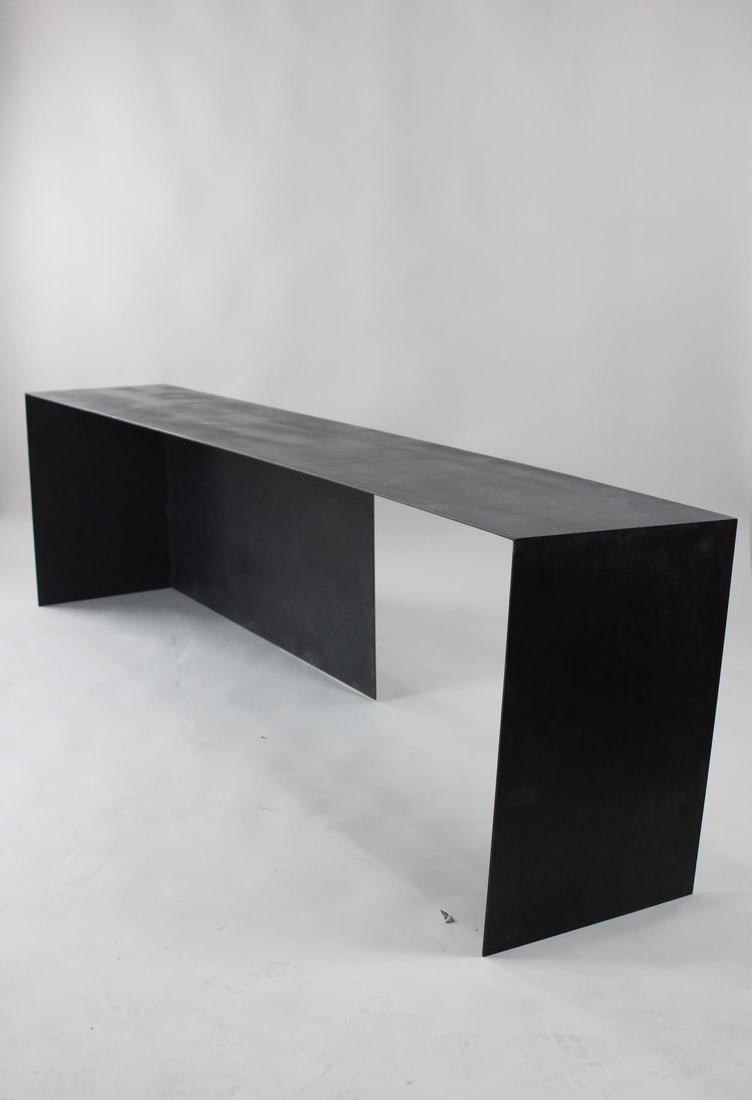Custom 8-foot Blackened Steel Minimalist Console Table Auction