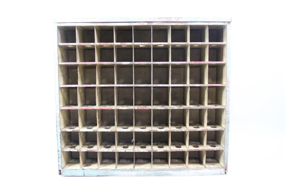 Antique Industrial Post Office Cabinet