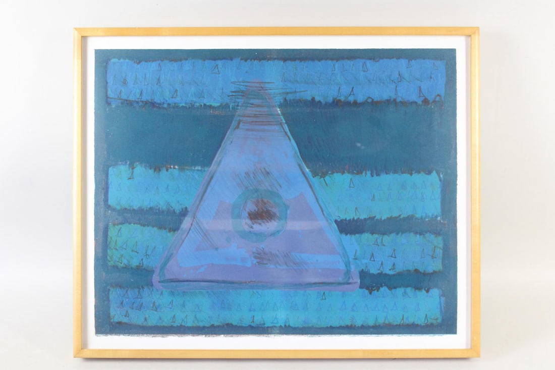 John Musial Abstract Print, Pyramid & Triangles Auction