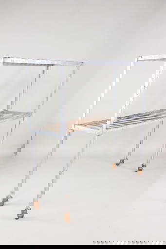 Industrial Galvanized Metal Slatted Shelf, 2 Of 2