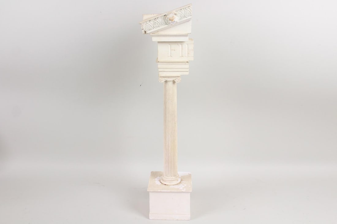Plaster Architectural Model Of Neoclassical Ruin, Ionic Column Auction