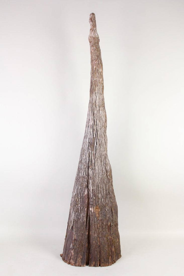 Tall Conical Organic Wooden Tree Spire Natural Sculpture Auction