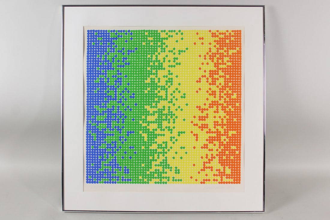 David Roth Colorful Dot Serigraph Signed 1979 Auction