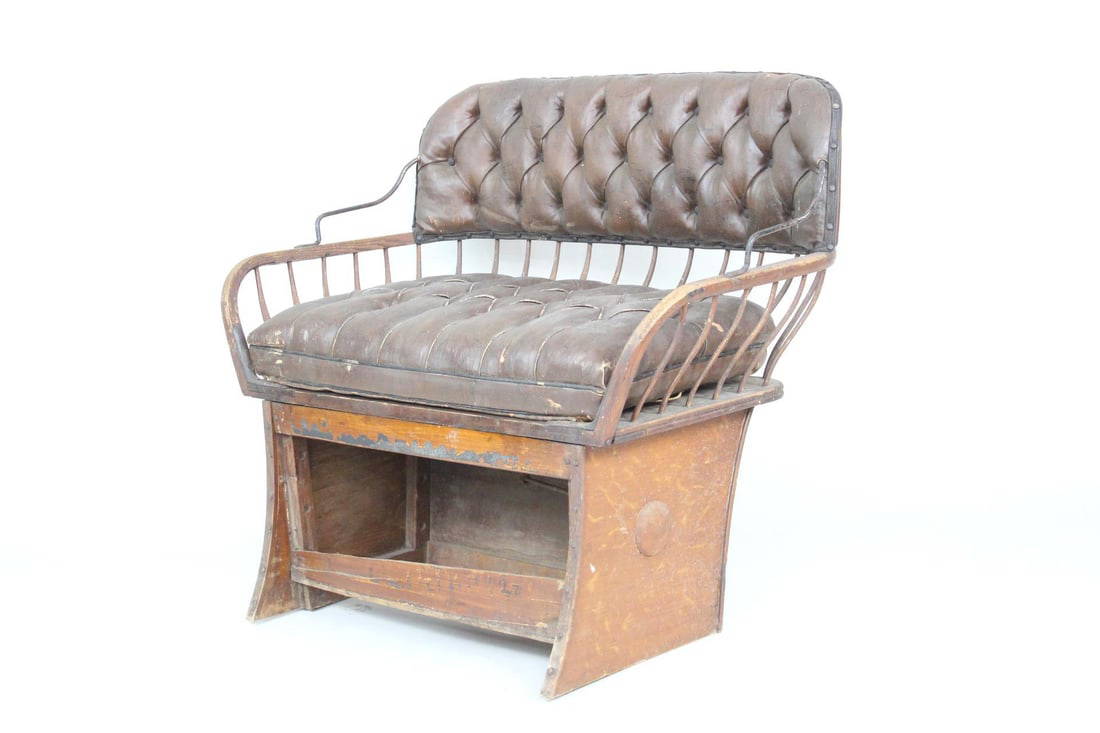 19th C. Tufted Horse Carriage Bench Seat Auction