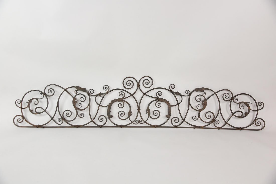 Scrolled Wrought Iron Architectural Piece, Asian Style Auction