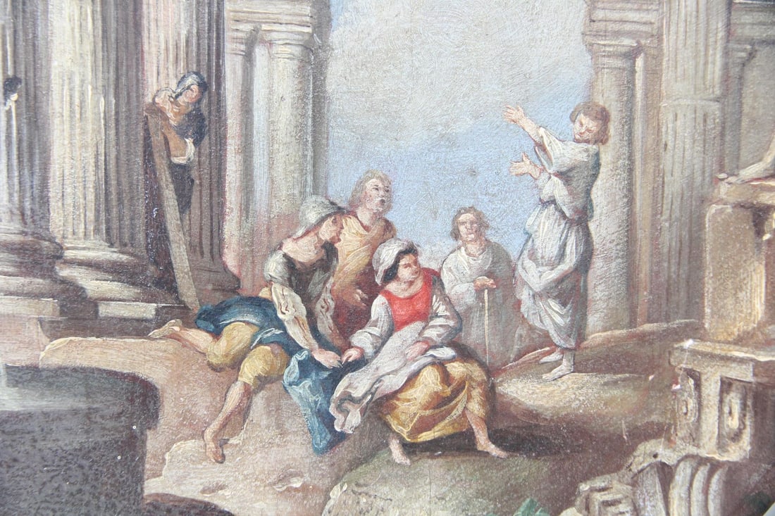 Architectural Capriccio Painting, Apostle In Roman Ruins After Giovanni ...