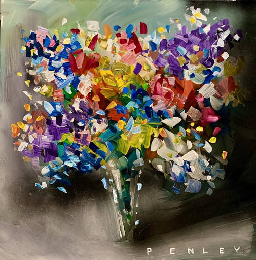 Steve Penley, Original Acrylic On Canvas, "flowers"
