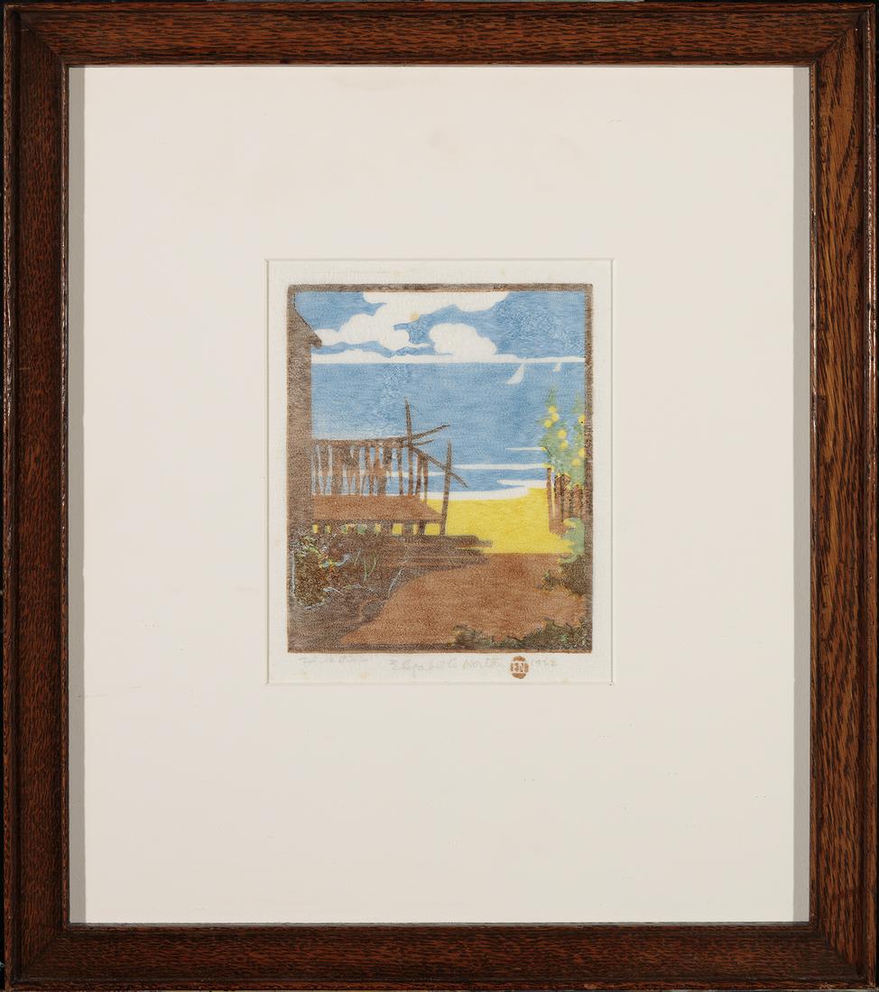 Elizabeth Norton, The Beach, Provincetown, 1922, Color woodblock print ...