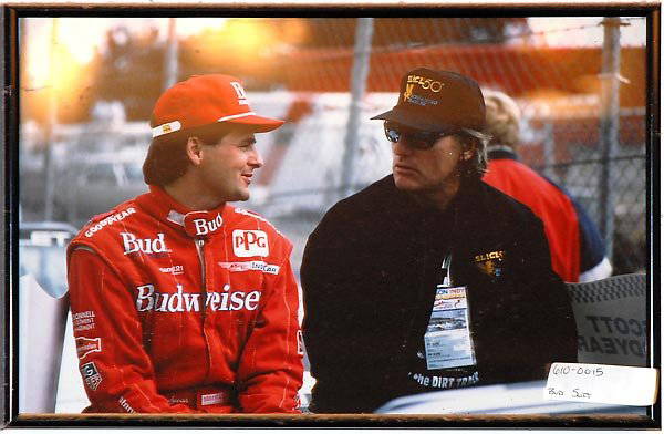 Robbie Buhl In Budweiser Suit Cart Framed Photo