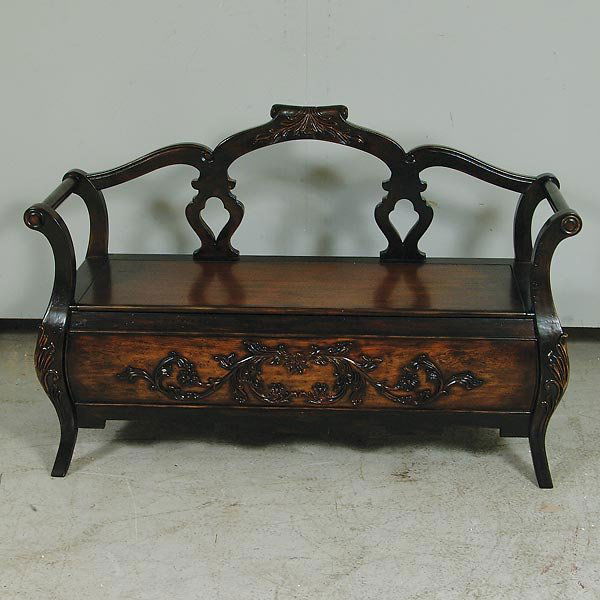Antique Oak Storage Bench Free Shipping