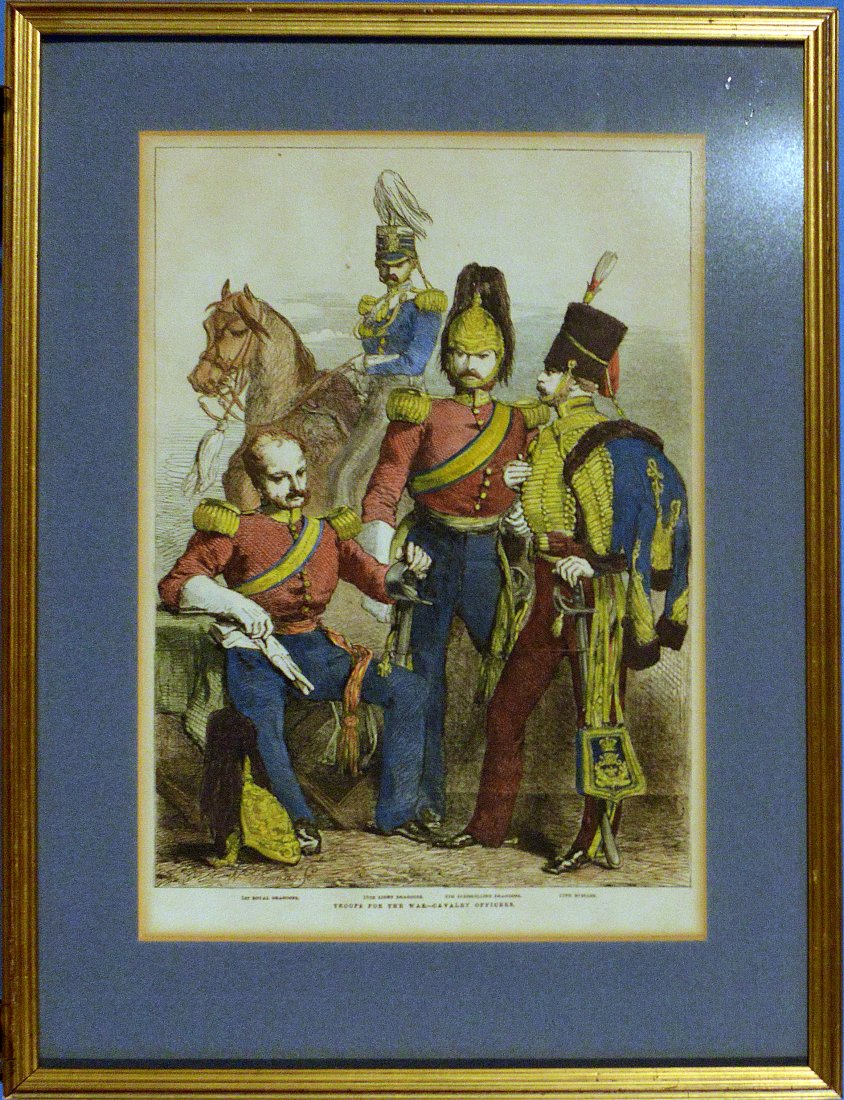 Vintage Litho Print Of European Cavalry Officers