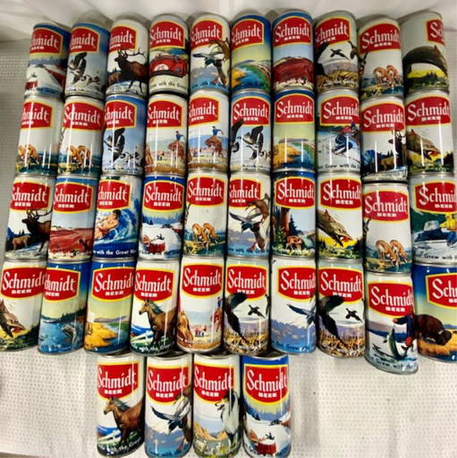 Collection Of 54 Vintage Schmidt Beer Cans