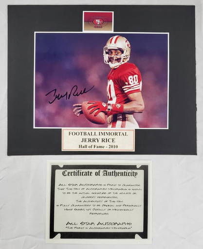 Signed Jerry Rice Photo COA - Dec 29, 2021 | Berner's Auction in FL