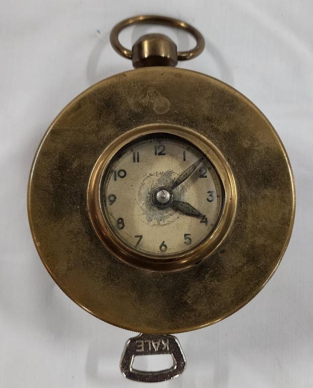 Antique Brass Watchmans Clock.