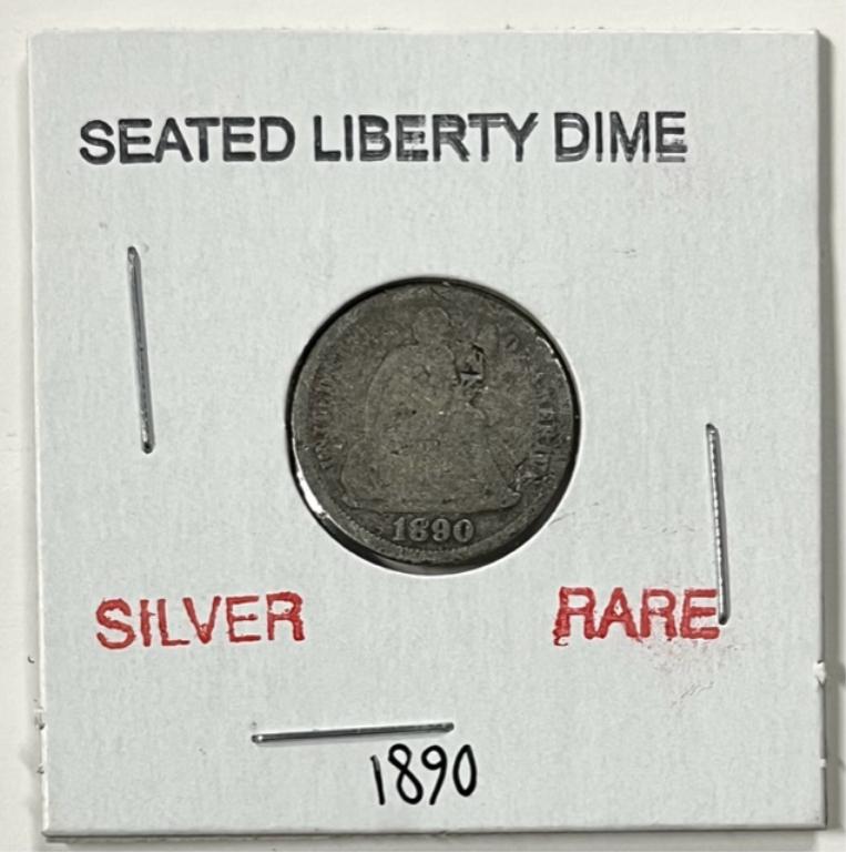 1890 Seated Liberty Dime - Apr 05, 2023 | Berner's Auction in FL