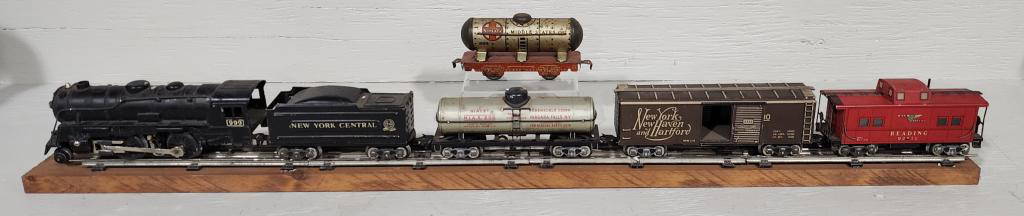 Marx Metal & Tin Train Set On Tracks