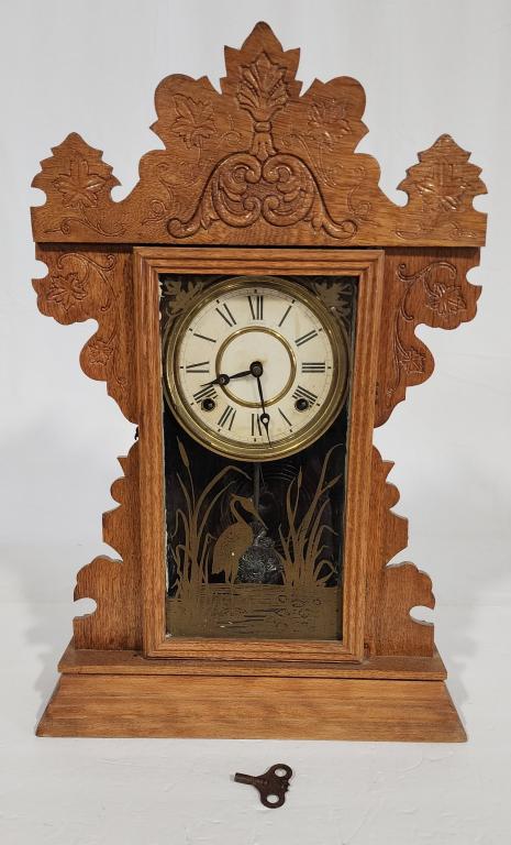 Sessions Oak Gingerbread Mantle Clock