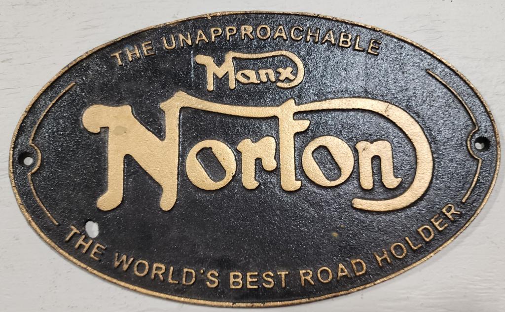 Cast Iron Manx Norton Sign
