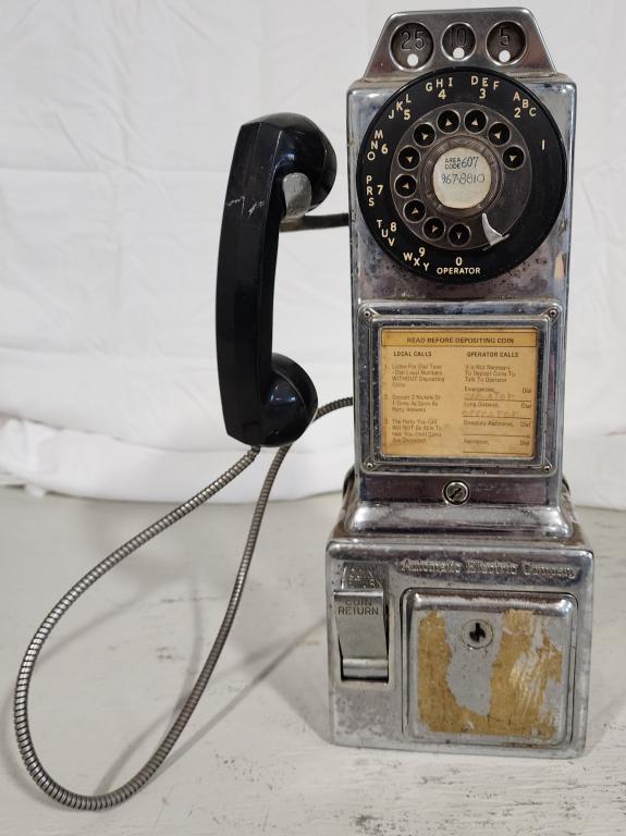 Automatic Electric Company 1950's Rotary Payphone Auction