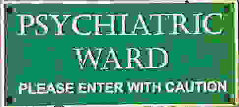 Cast Iron Psychiatric Ward Sign Auction