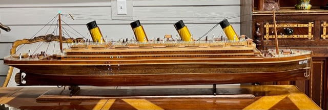 60" Titanic Wood Model Ship With Lights Auction