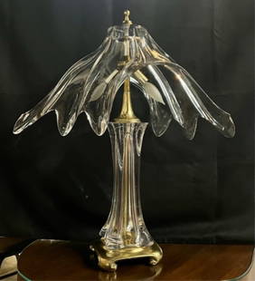 Vintage Cofrac Art Verrier Crystal French Lamp